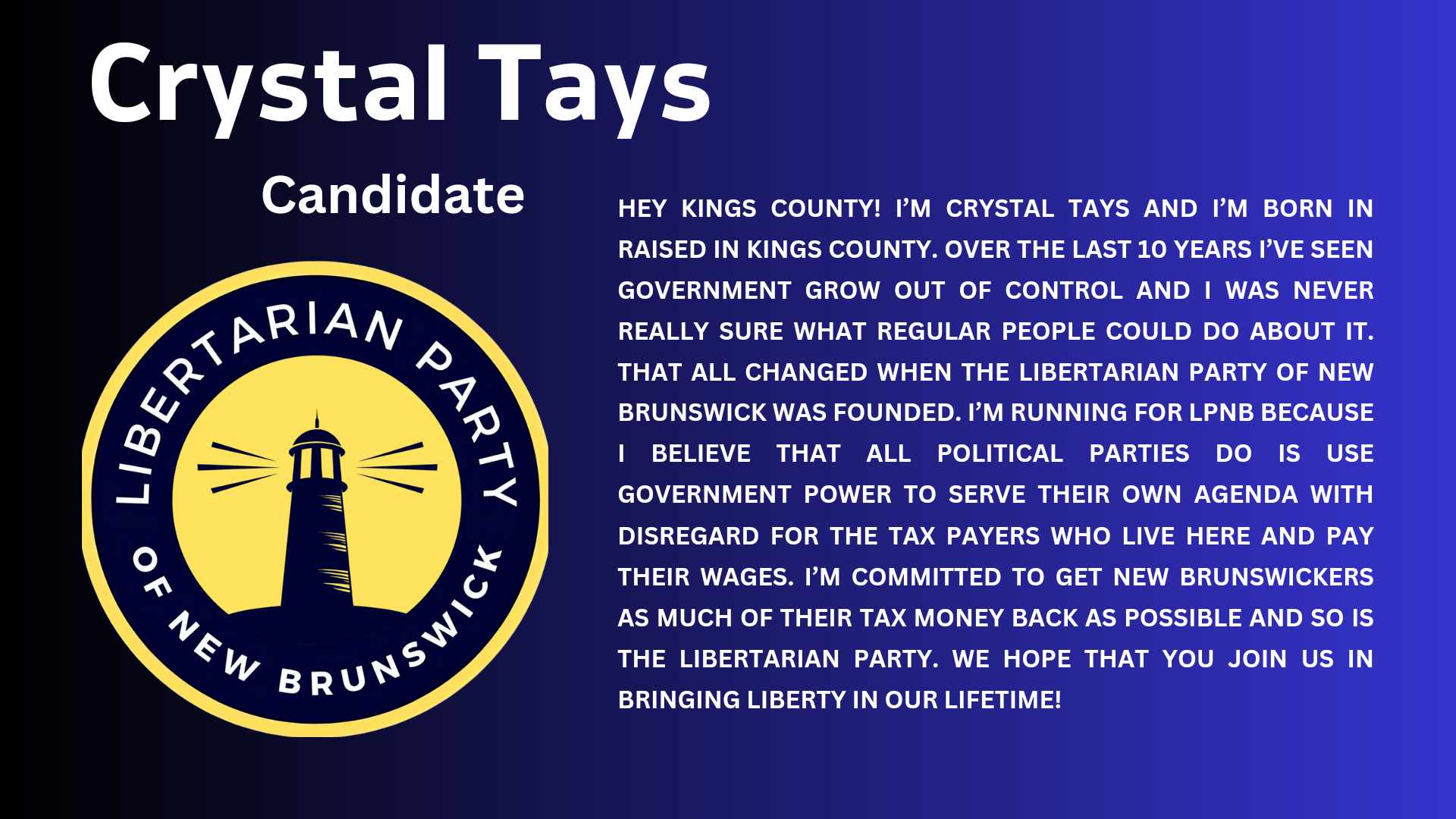 Our Candidates - Libertarian Party Of New Brunswick