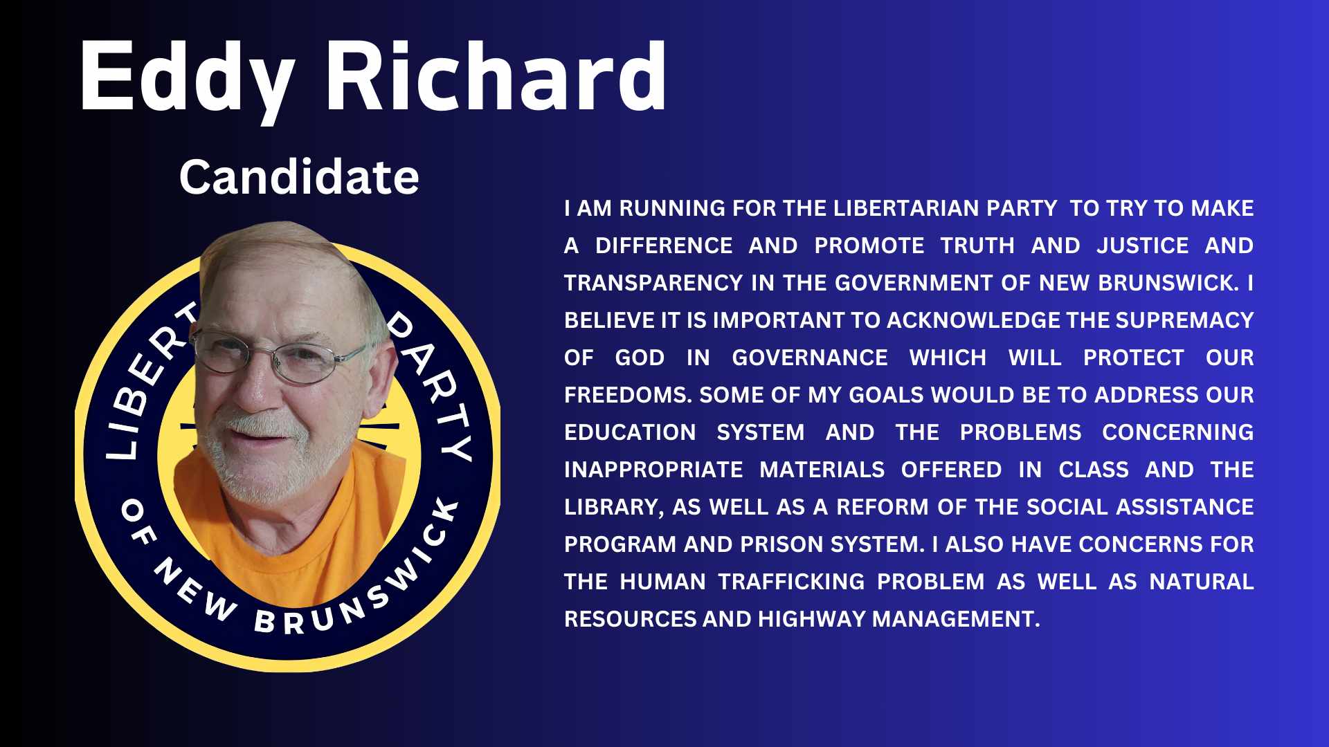 Our Candidates - Libertarian Party Of New Brunswick